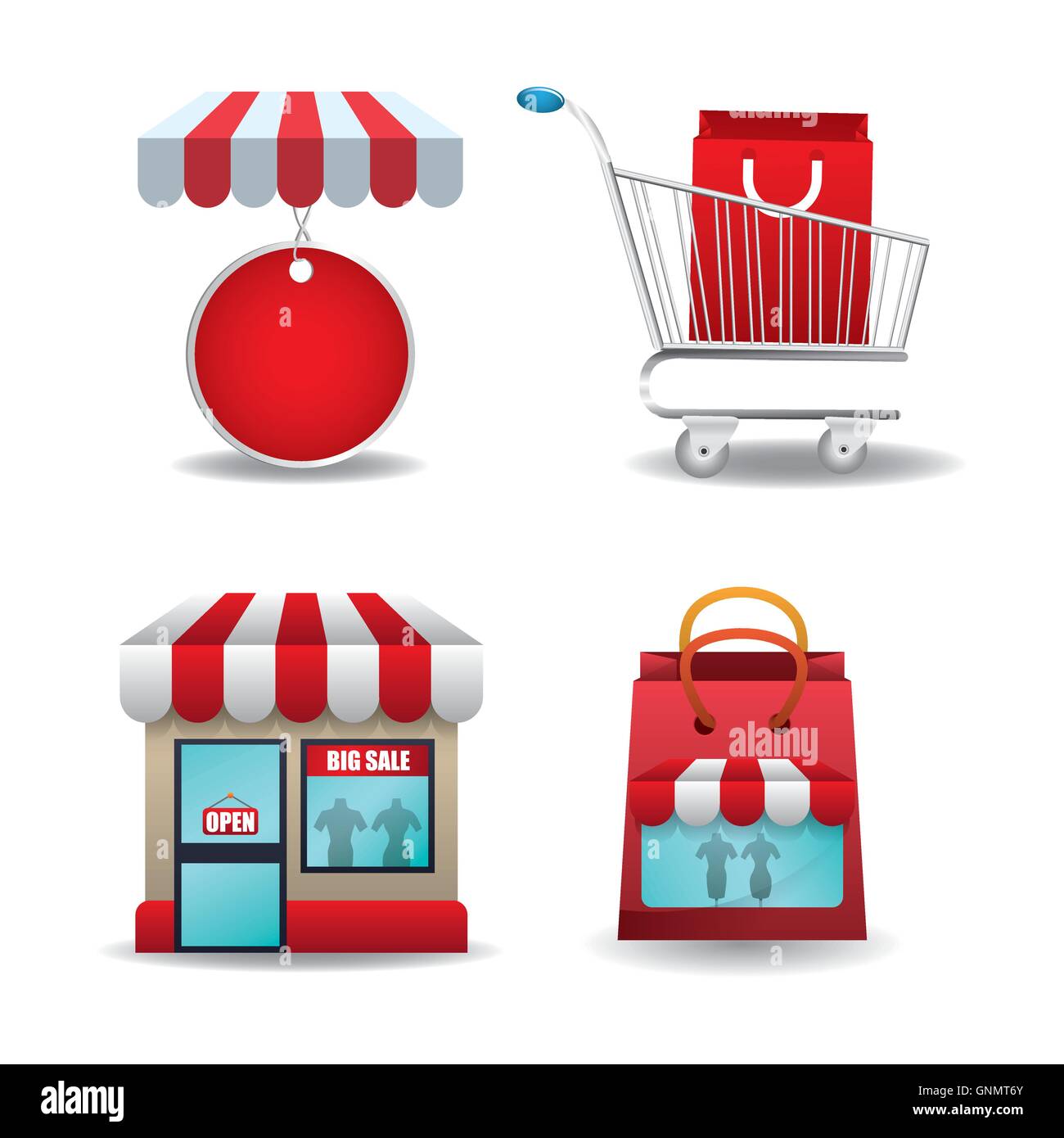 shopping market shop store icon set Stock Vector Image & Art - Alamy