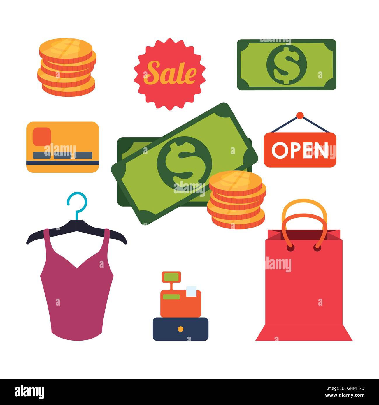 shopping market shop store icon set Stock Vector Image & Art - Alamy