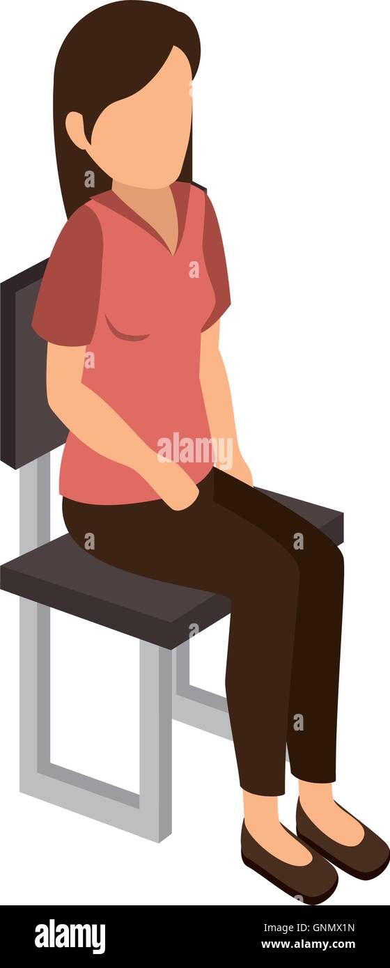avatar woman sitting on a chair Stock Vector Image & Art - Alamy