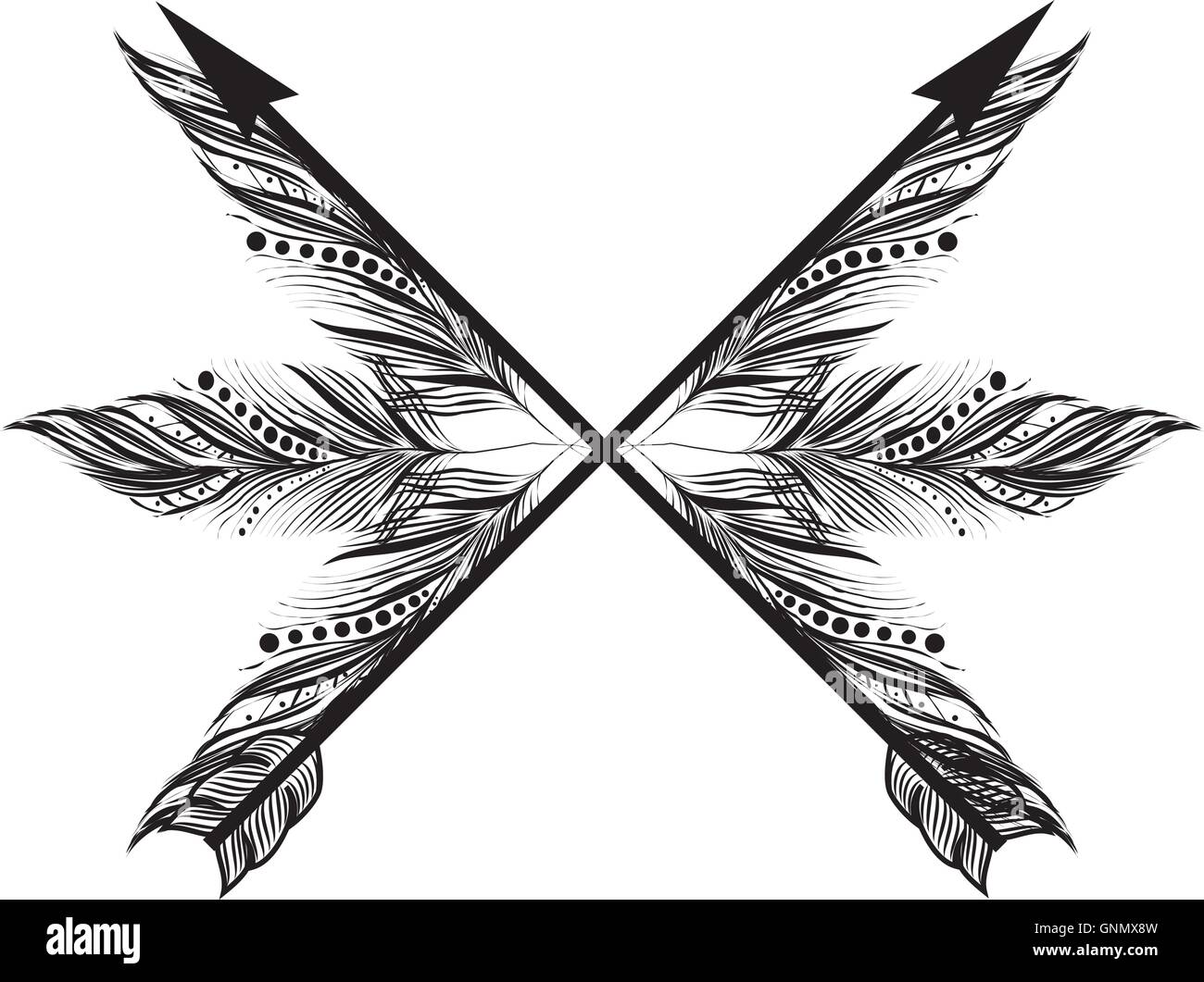 arrow cross native boho Stock Vector Image & Art - Alamy