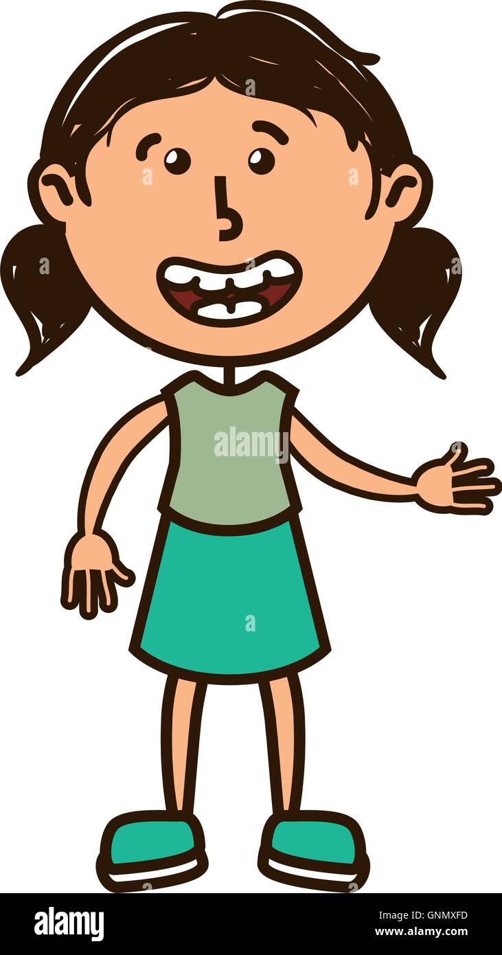 girl kid smiling cartoon Stock Vector Image & Art - Alamy