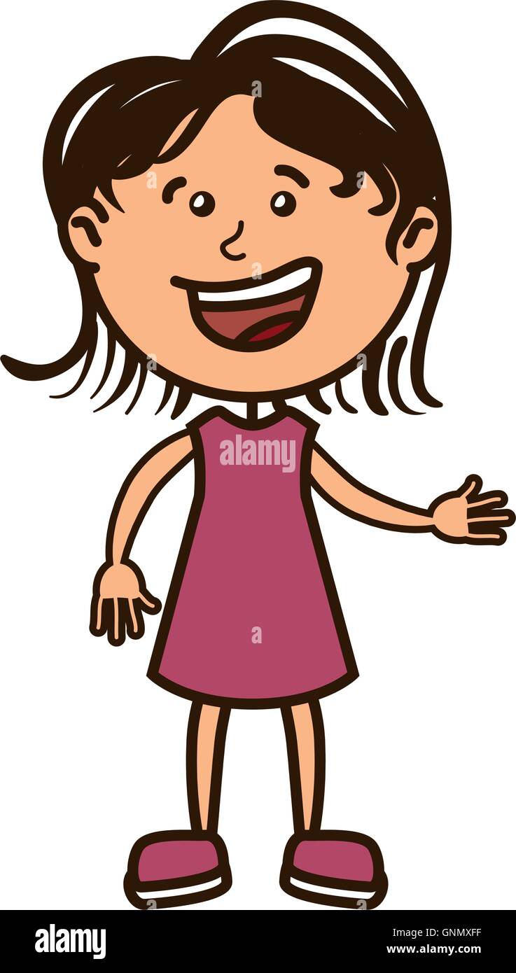 girl kid smiling cartoon Stock Vector Image & Art - Alamy