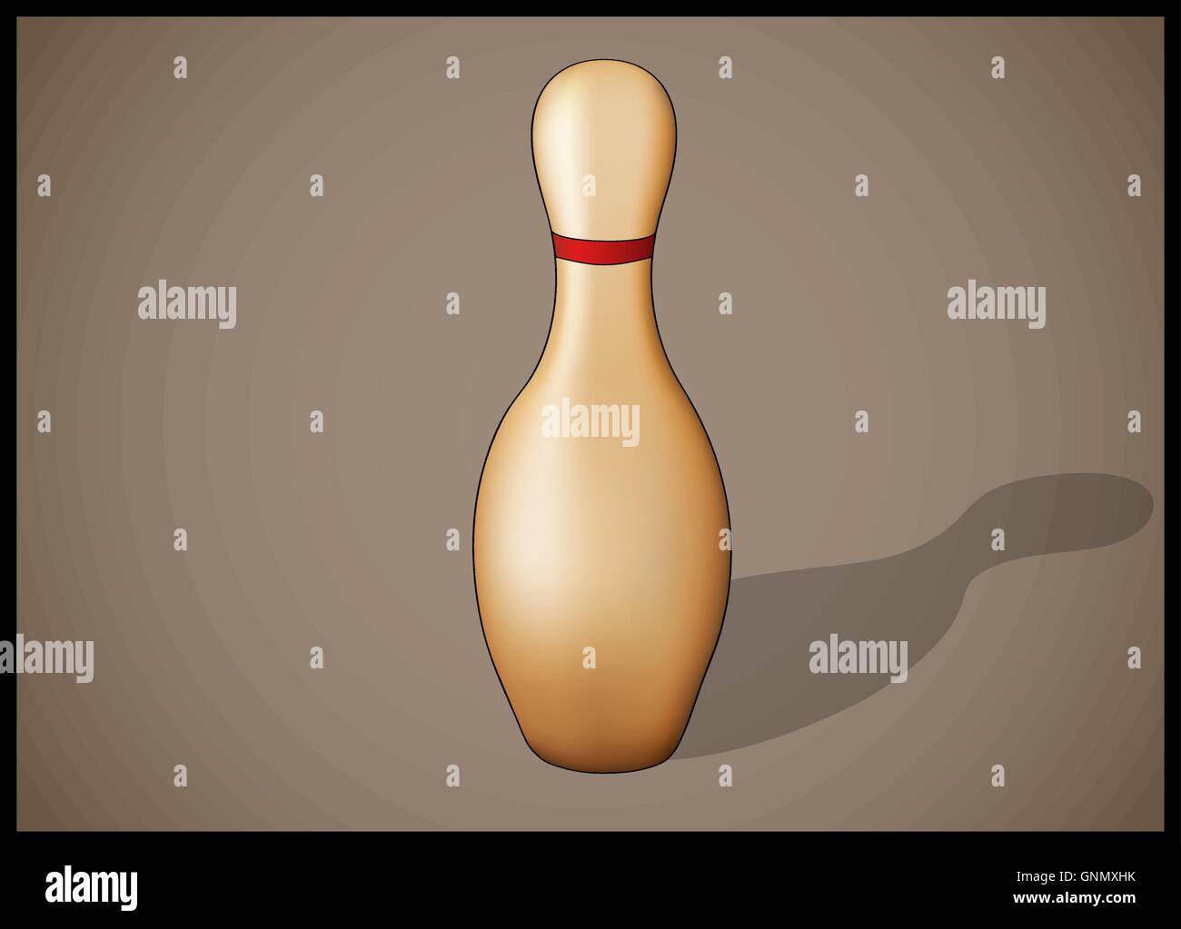 Single bowling pin with red stripes isolated Stock Vector Image & Art ...