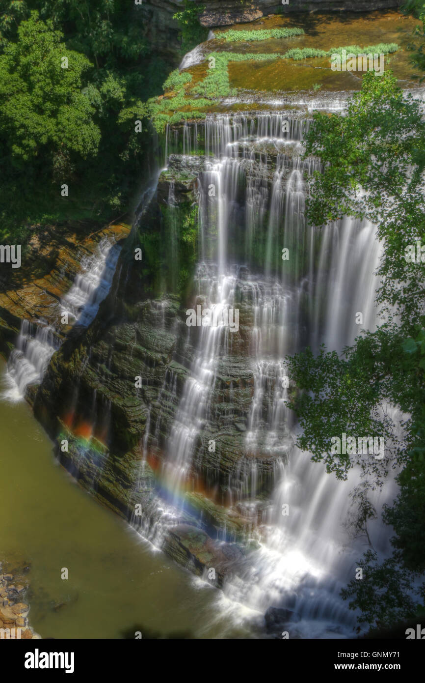 Burgess Falls Silky Water Flowing In Summer Burgess Falls State Park