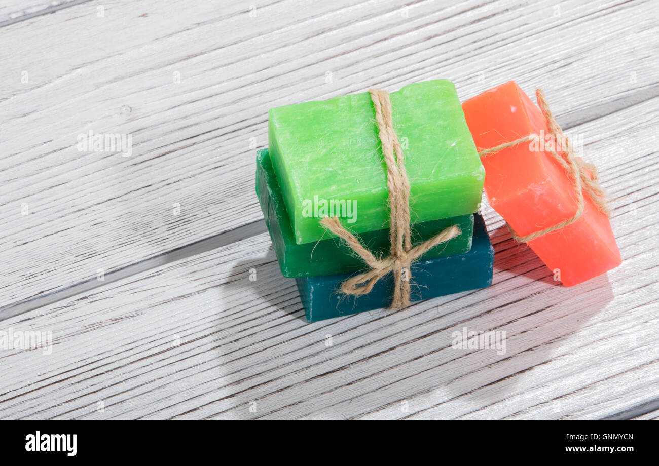 colorful natural herbal soaps Stock Photo - Alamy