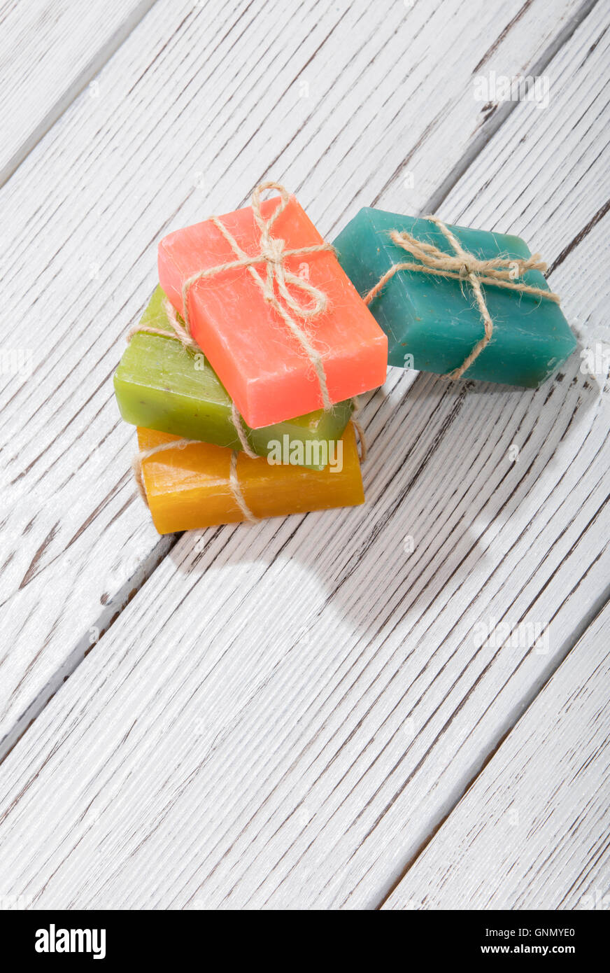 colorful natural herbal soaps Stock Photo - Alamy