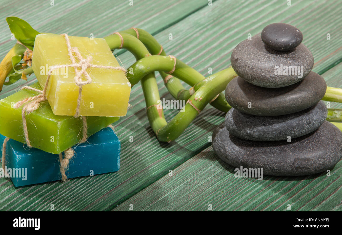 colorful natural herbal soaps Stock Photo - Alamy