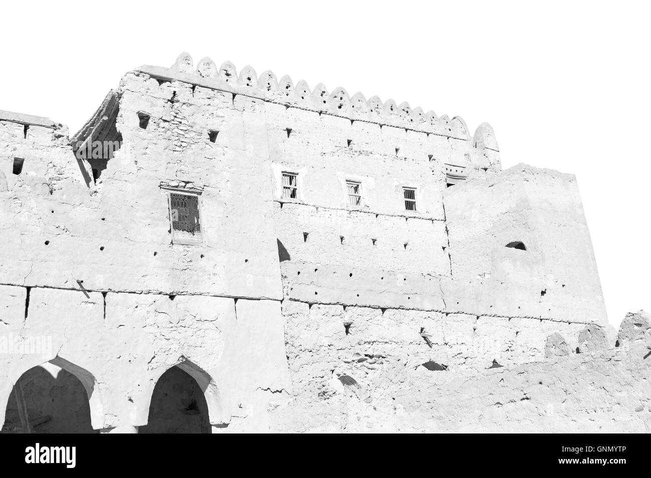 fort battlesment sky and star brick in oman muscat the old defensive ...