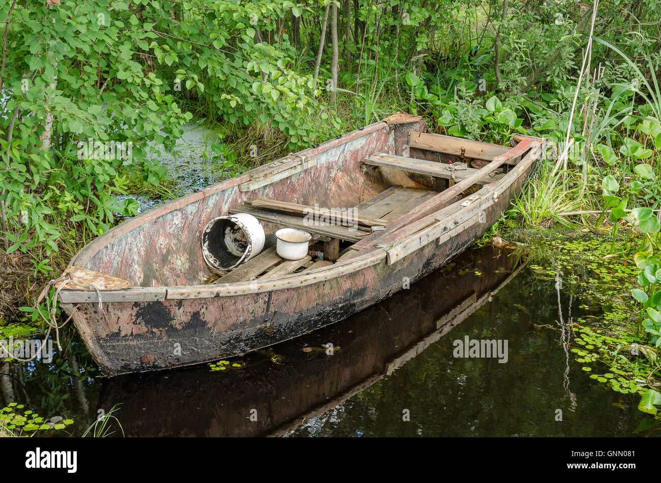 Boat wooden old Stock Photo - Alamy