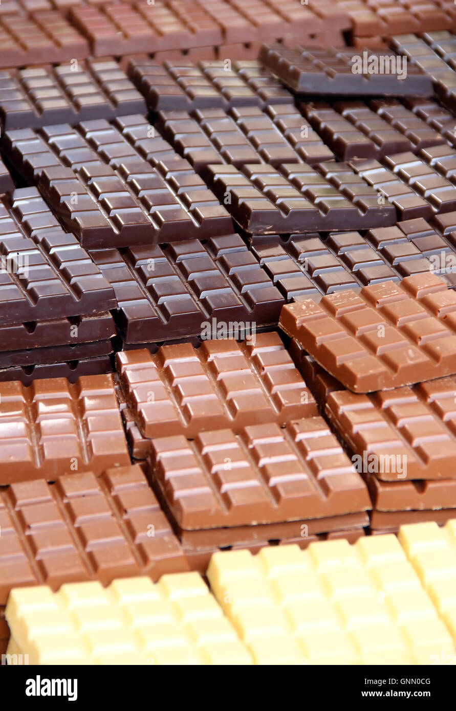 Assortment stack dark milk hi-res stock photography and images - Alamy