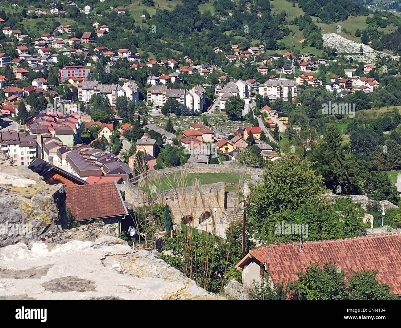 Panoramic view from old castle in the Jajce,Bosnia and Herzegovina ...