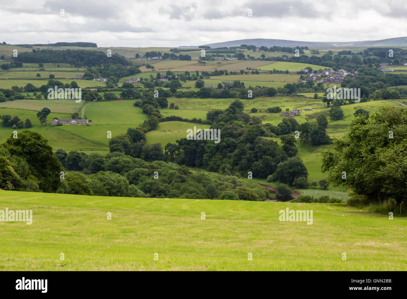 Cumbria, England, UK. View to the South from the Hadrian's Wall ...