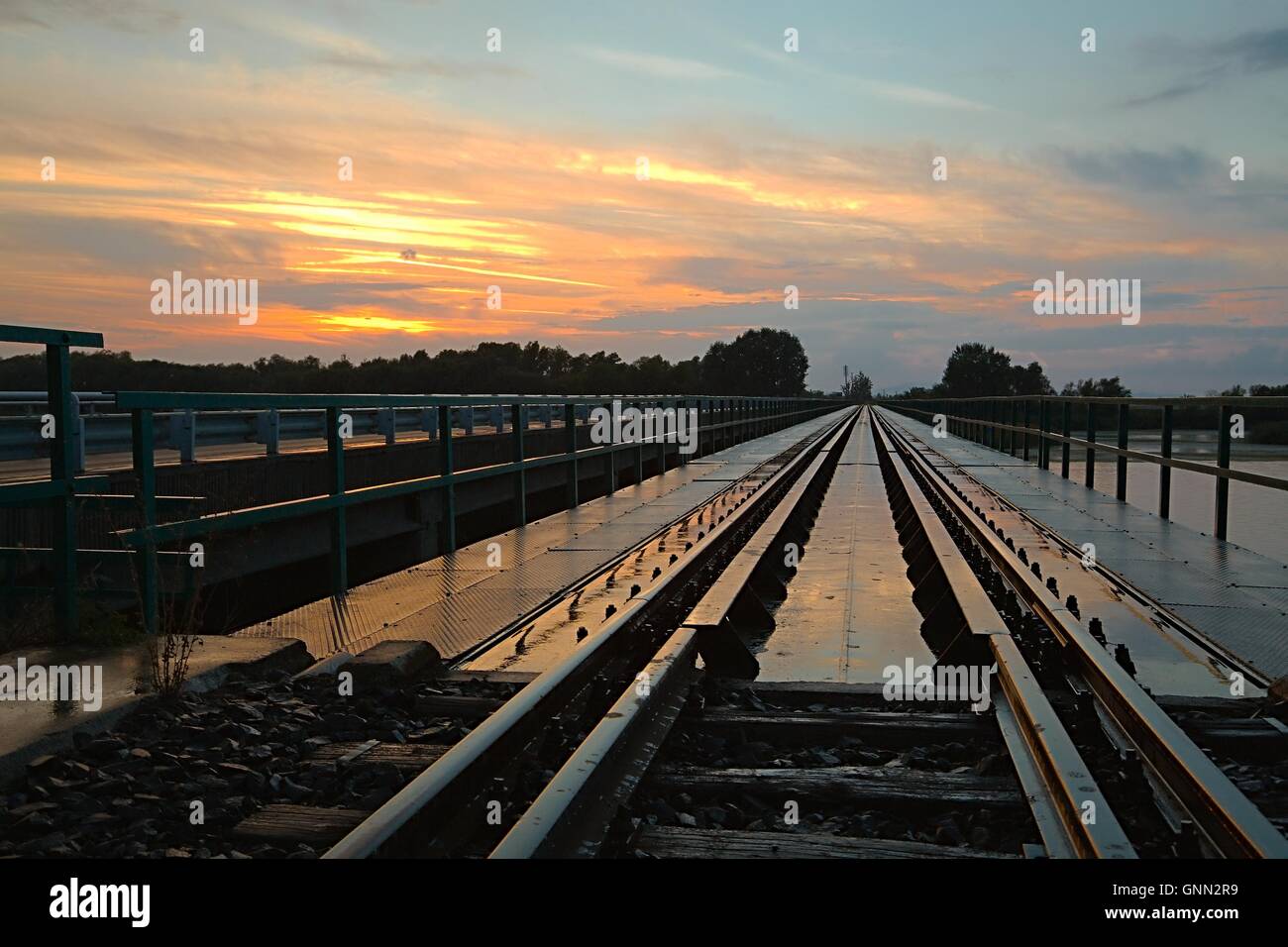 Railroad Bridge Point of View Stock Photo - Alamy