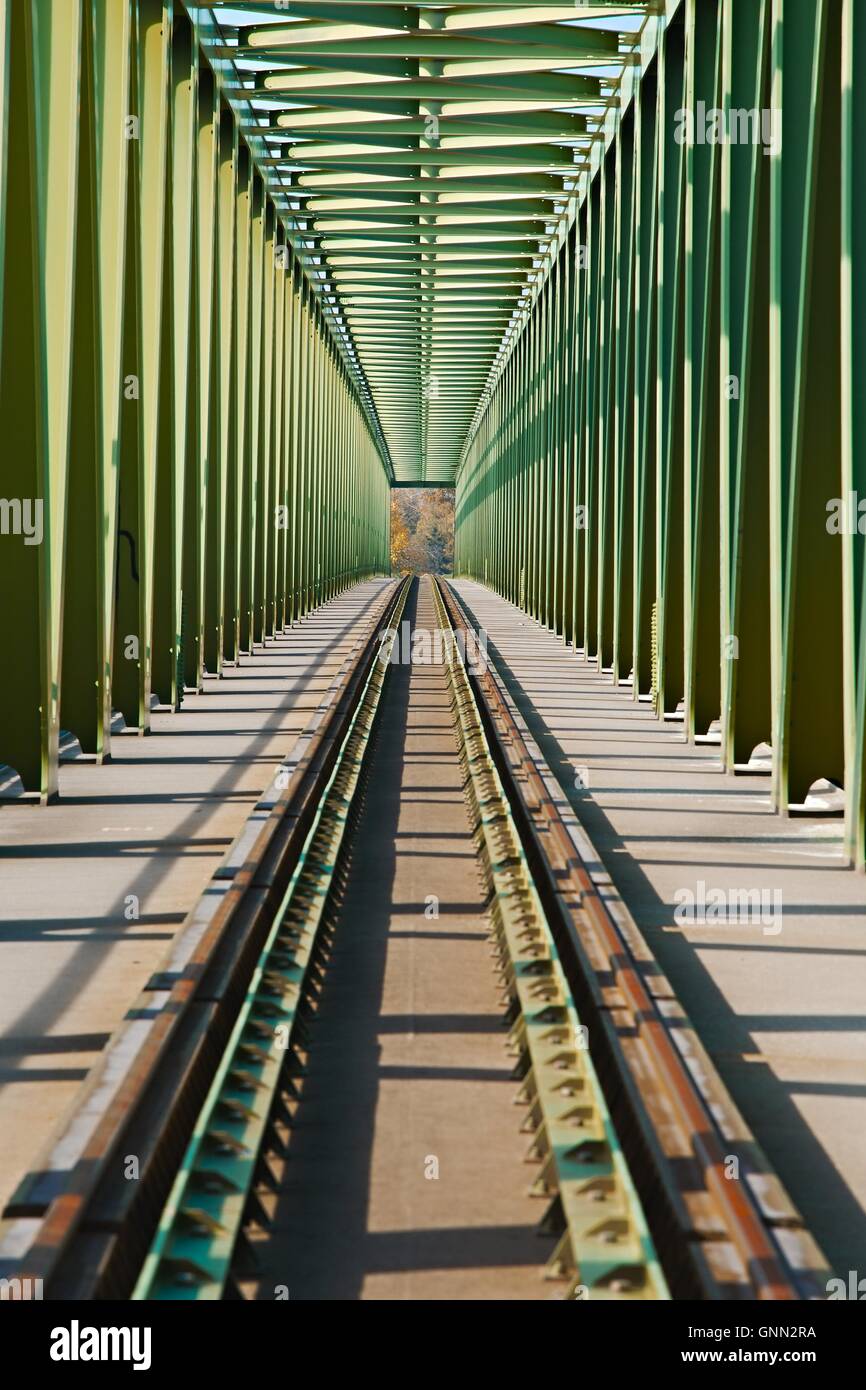Railroad Bridge Point of View Stock Photo - Alamy