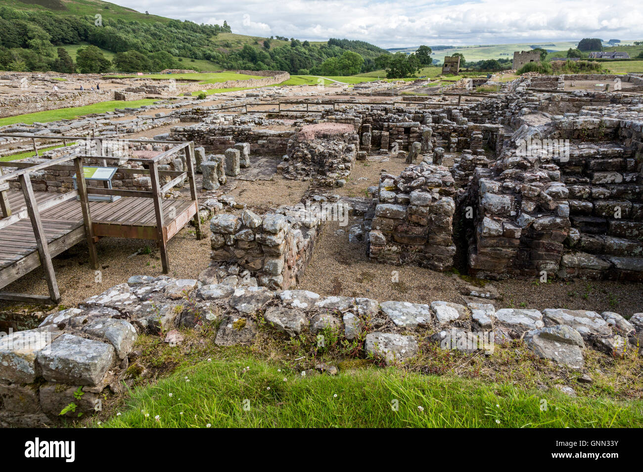 Northumberland, England, UK. Vindolanda Roman Fort. Remains of Baths ...