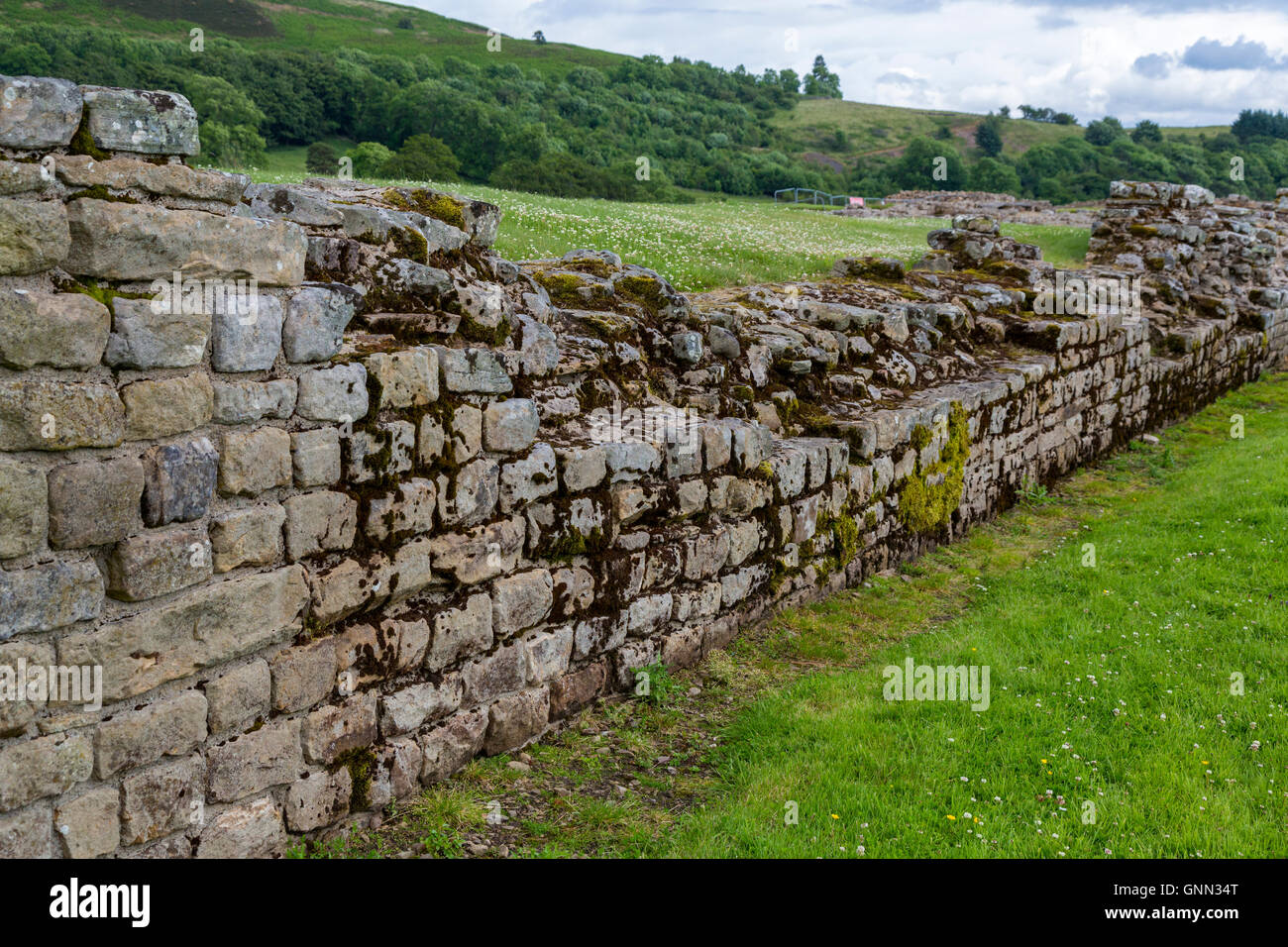 Northumberland, England, UK. Vindolanda Roman Fort, Wall Construction ...