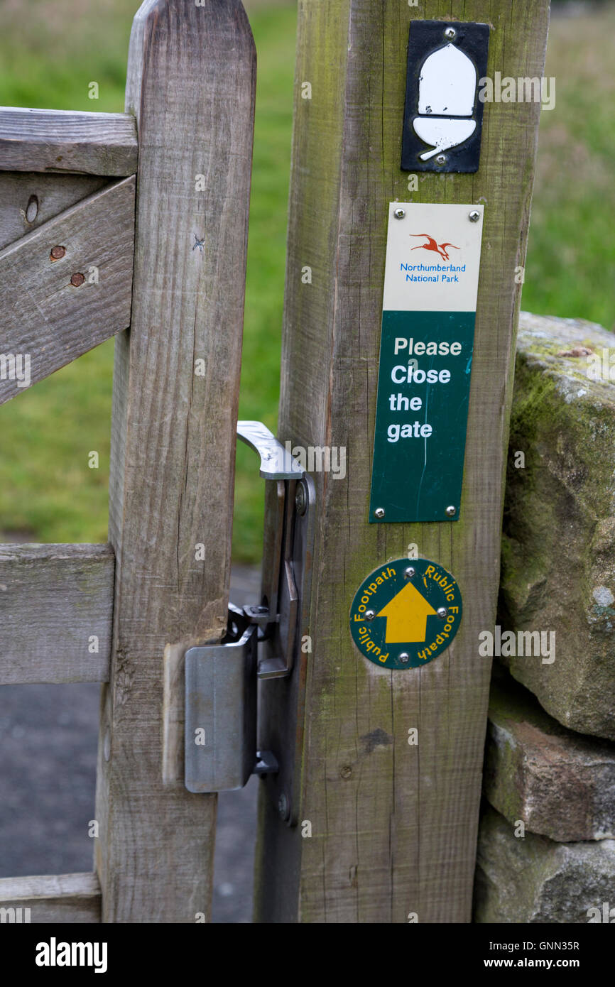 Northumberland, England, UK. Gate Latch on Hadrian's Wall (Pennine Way ...