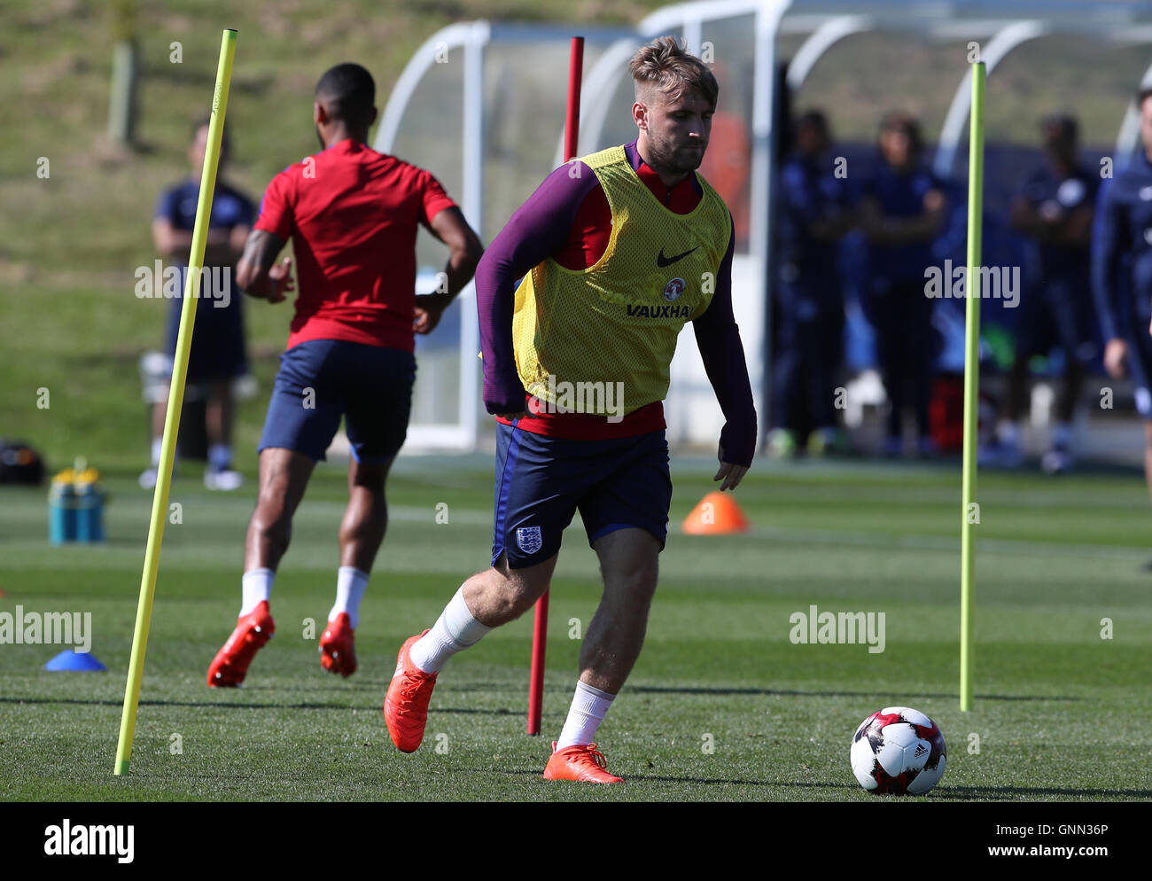 England's Luke Shaw during a training session at St George's Park ...