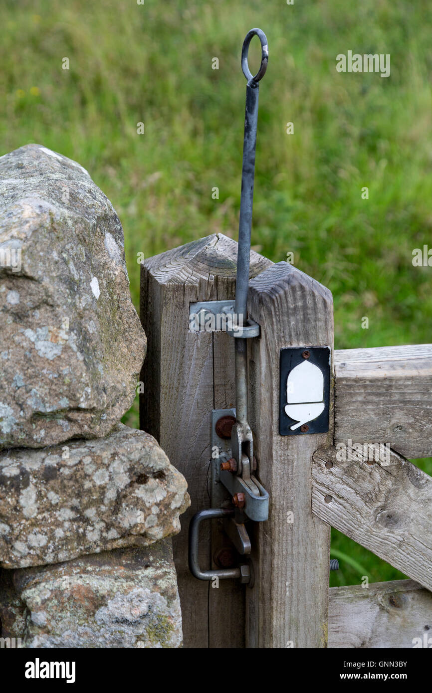 Northumberland, England, UK. Gate Latch on Hadrian's Wall (Pennine Way ...