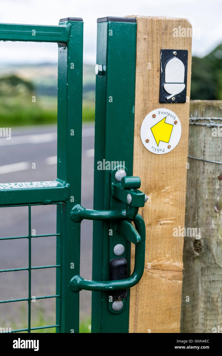 Northumberland, England, UK. Gate Latch on Hadrian's Wall Footpath ...