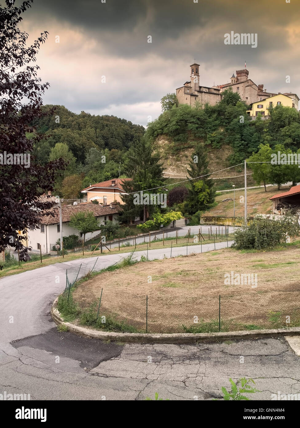 Barolo, small medieval town with a castle and vineyards in Italy Stock ...