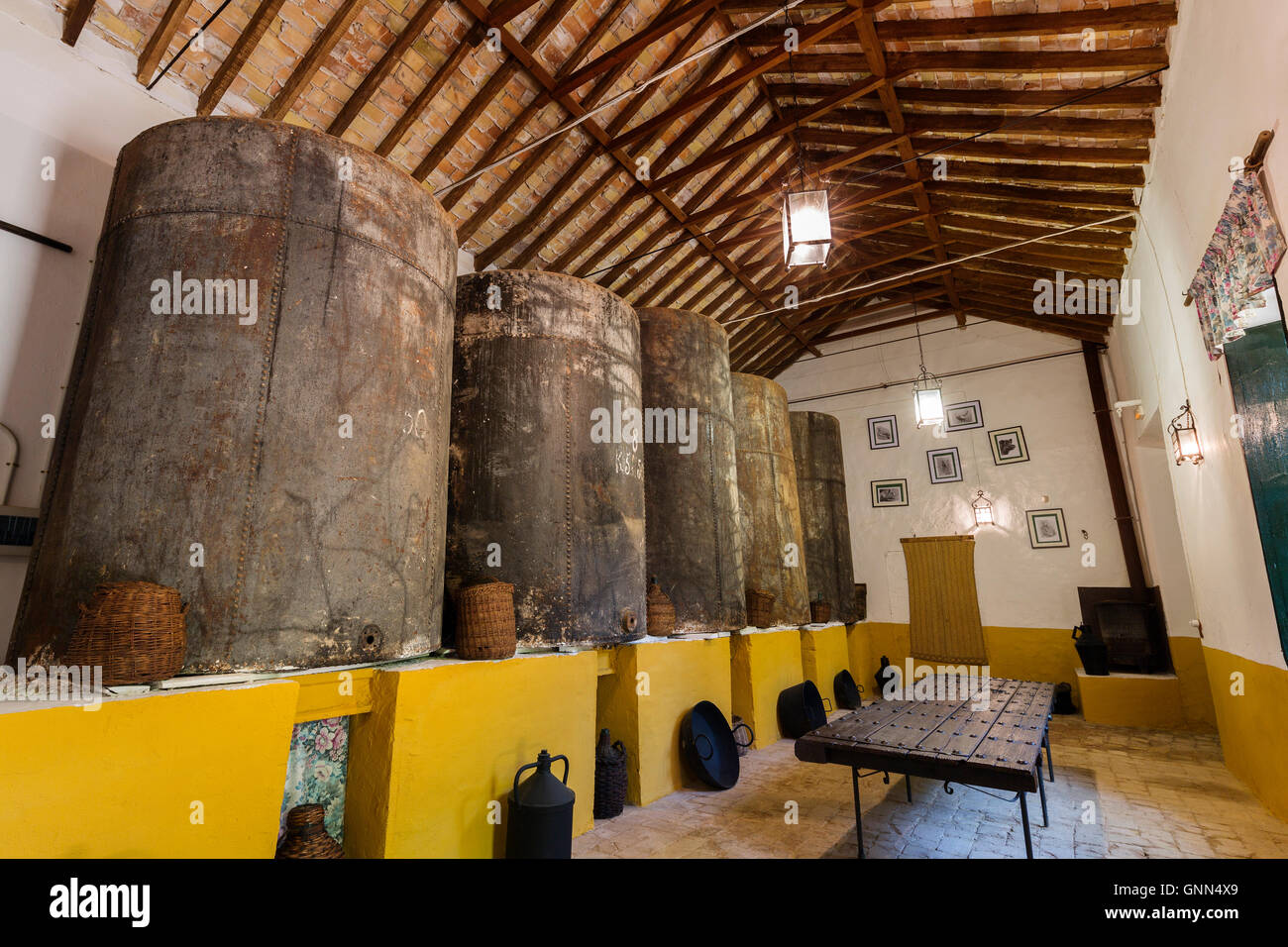 Old oil mill storage room cortijo traditional andalusian farmhouse ...