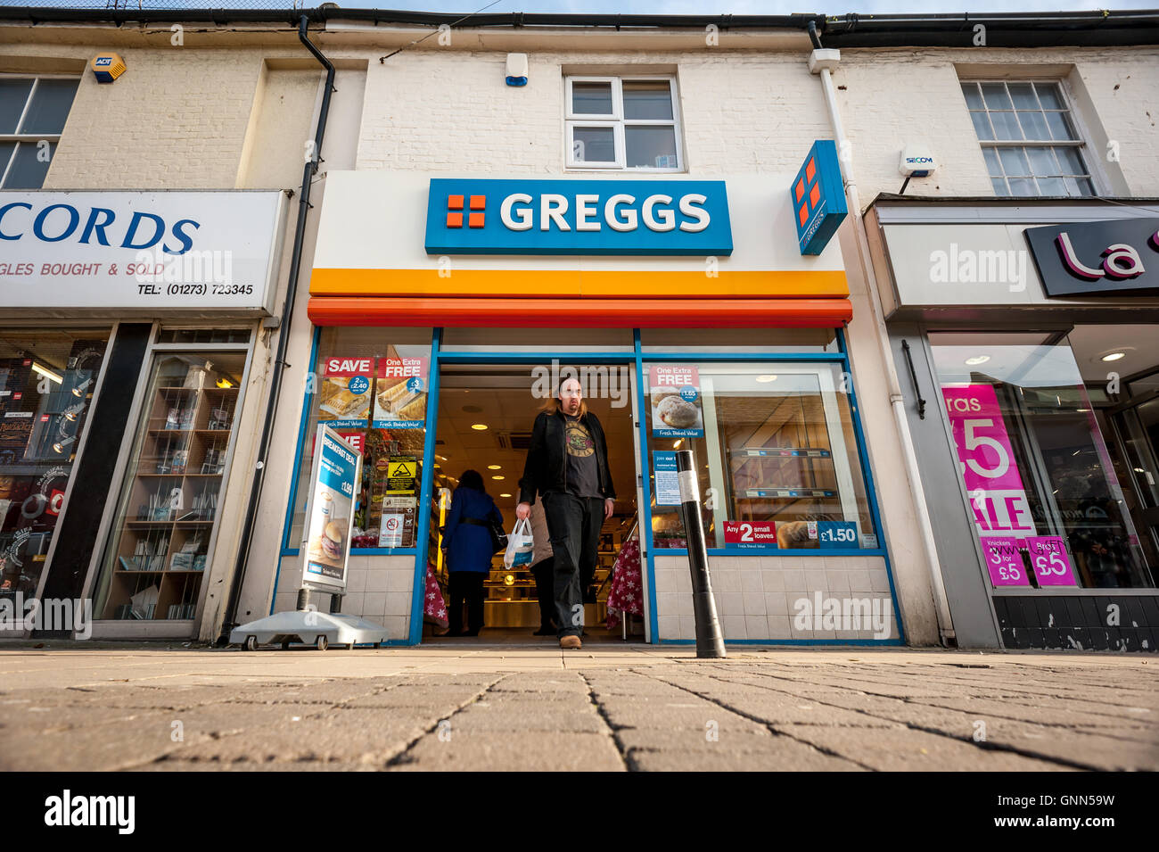 A branch of Greggs bakery in George Street Hove Stock Photo - Alamy