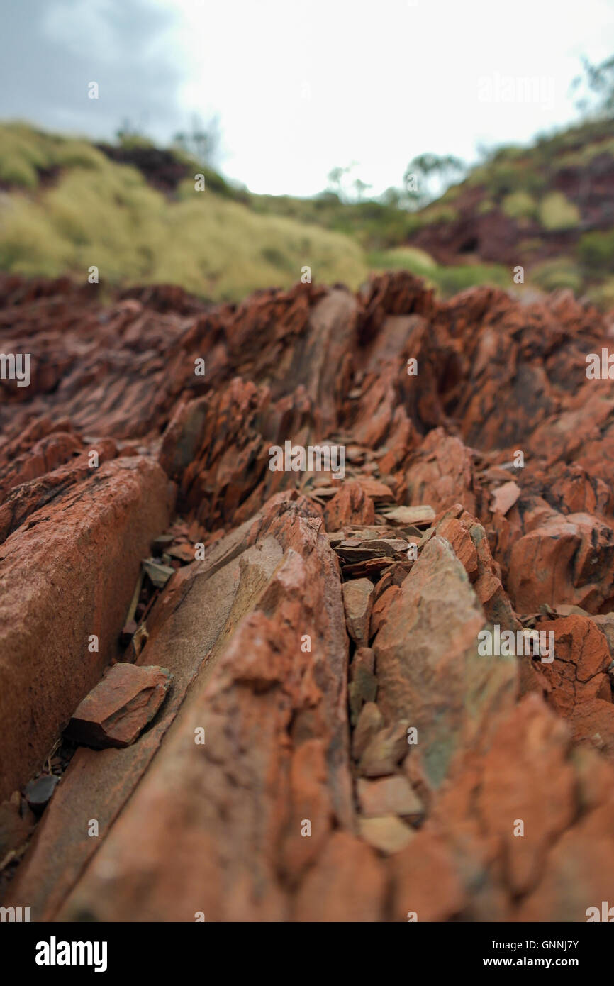 Stone formation in Karijini National Park, Pilbara - Australia Stock ...