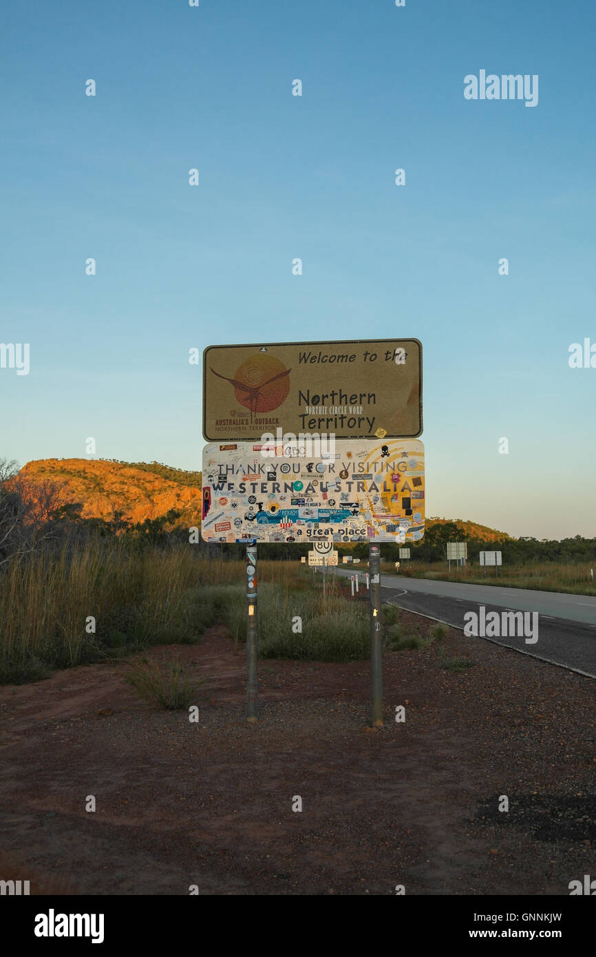 Northern Territory road sign in the Australian Outback - Australia ...