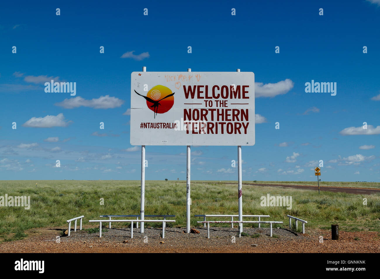 Welcome to Northern Territory road sign in Central Australia ...