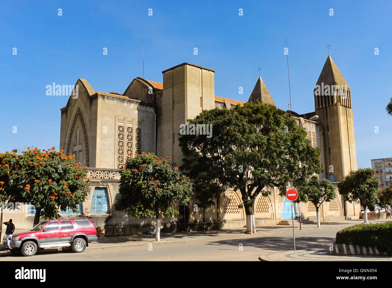 Cathedral of Lubango, Angola. Lubango was called Sa da Bandeira until ...