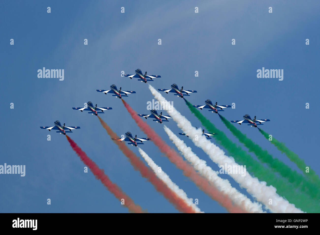 Frecce Tricolori formation aerobatic display team of the Italian Air ...