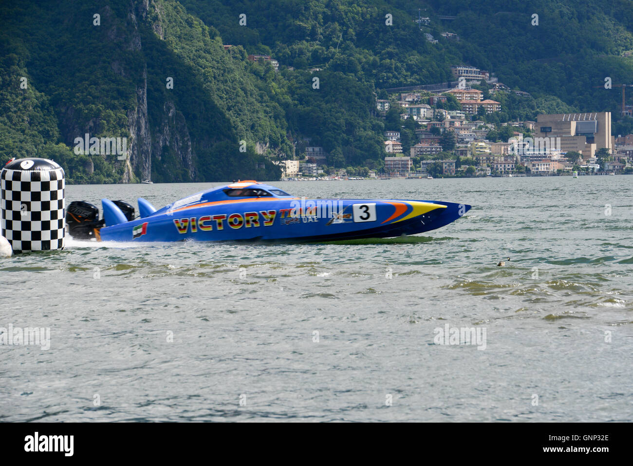 Lugano, Switzerland - 5 June 2016: XCat World Offshore speed boat ...