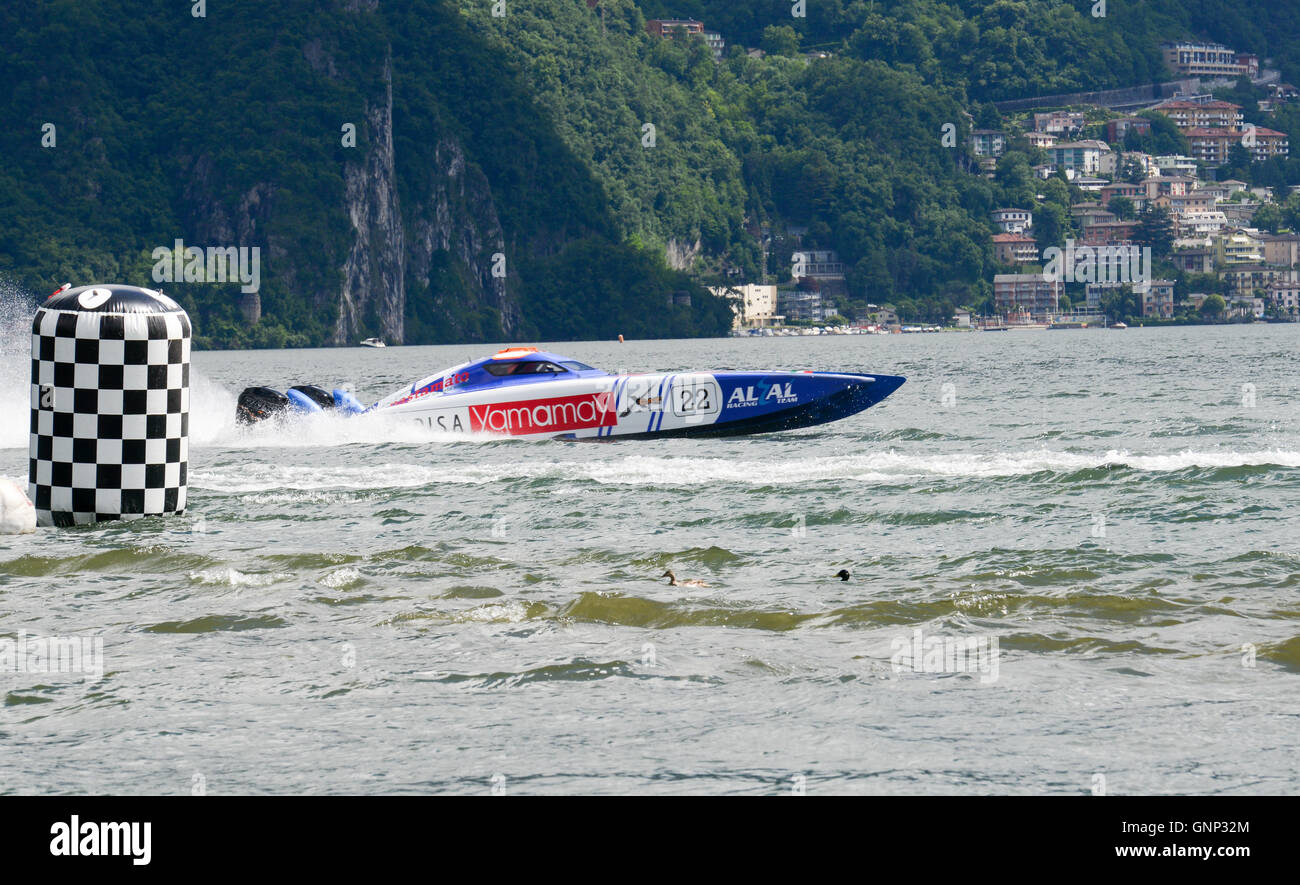 Lugano, Switzerland - 5 June 2016: XCat World Offshore speed boat ...