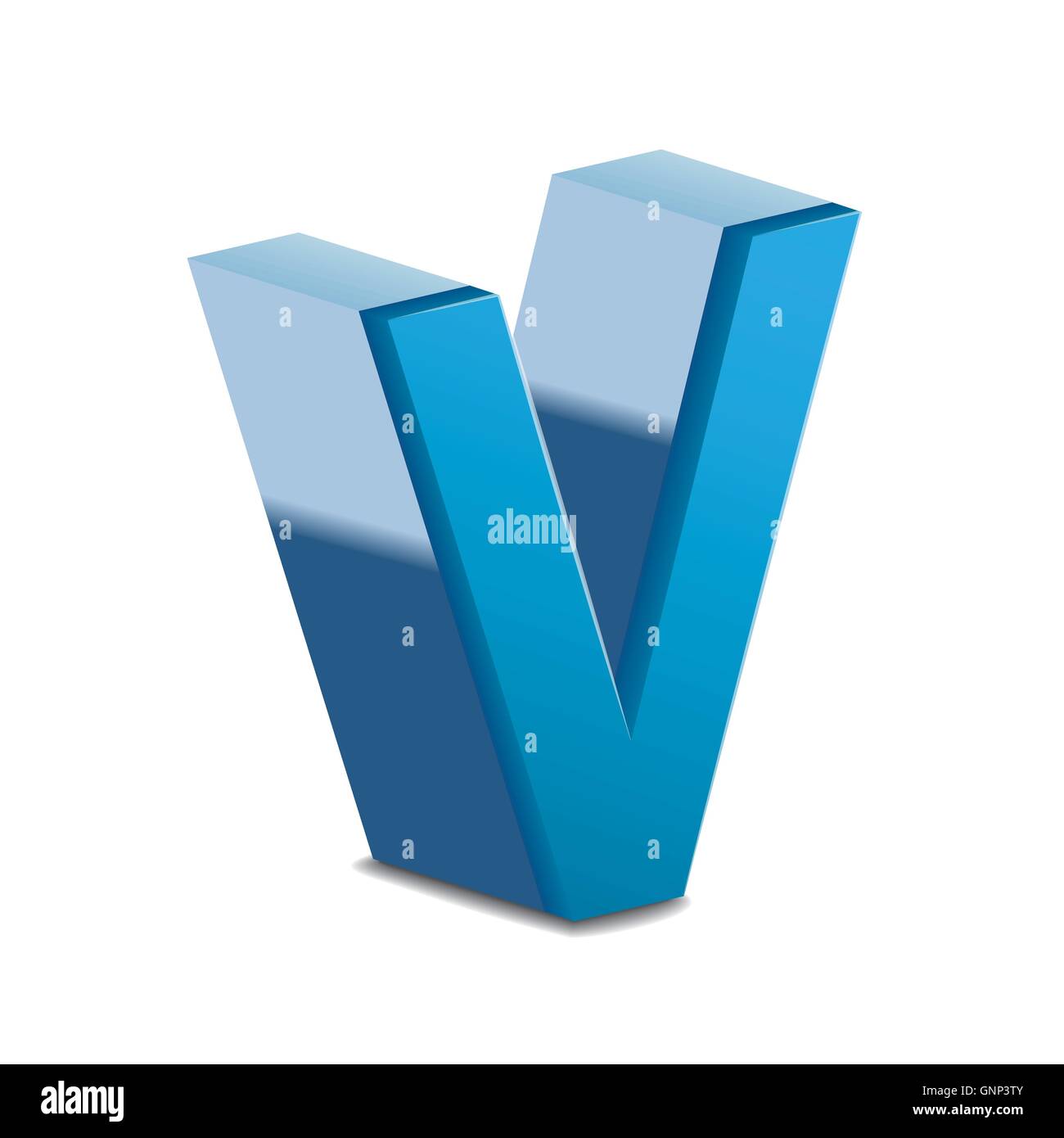 3D image blue letter V isolated on white background Stock Vector Image ...