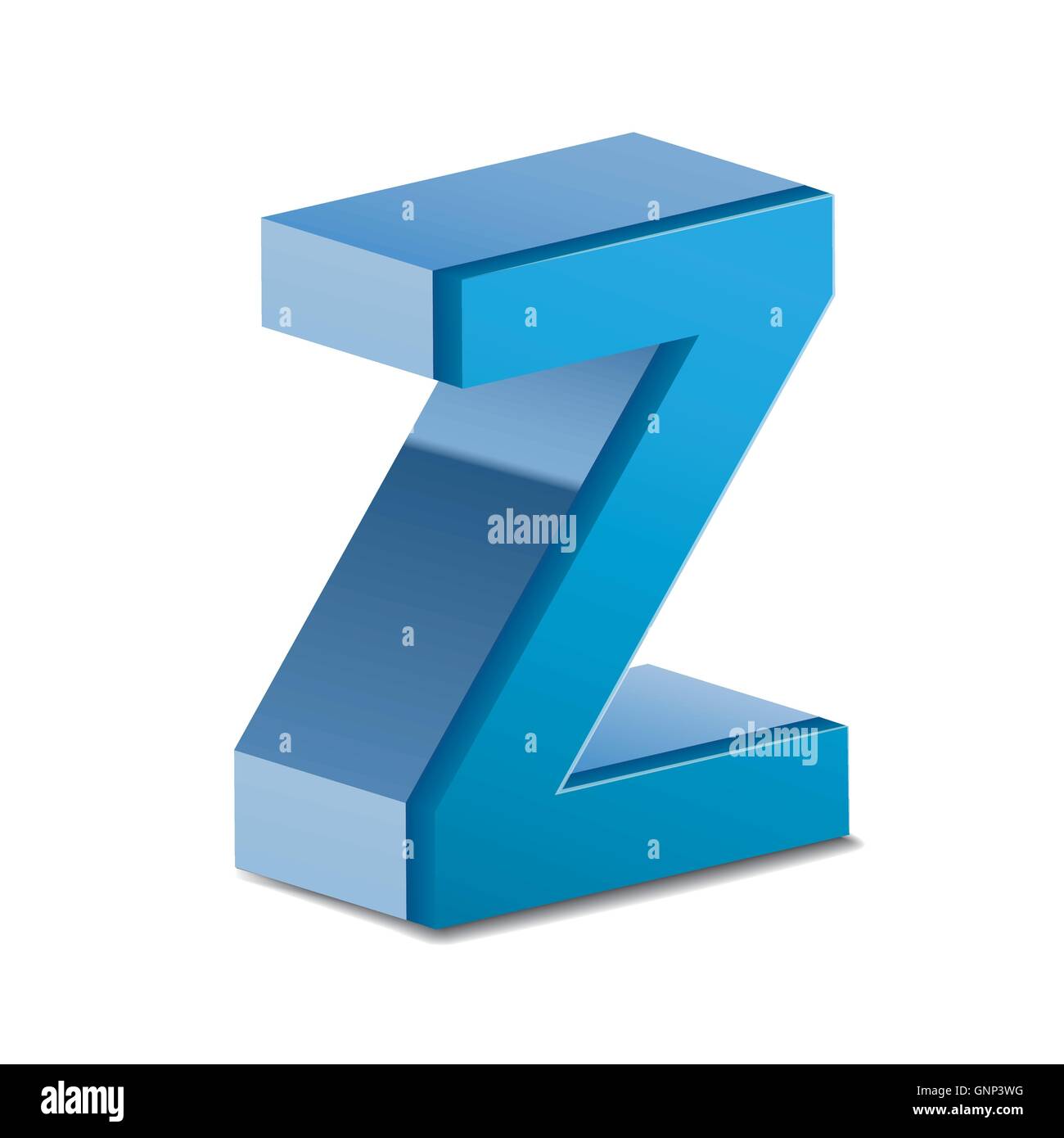 3D image blue letter Z isolated on white background Stock Vector Image ...