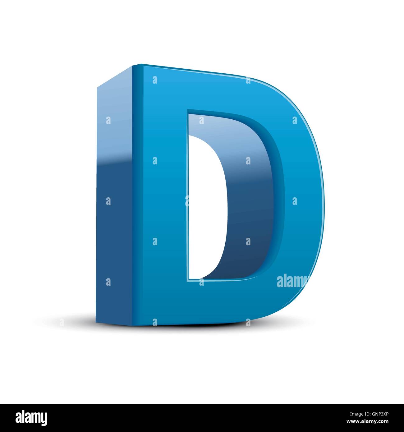 3D image blue letter D isolated on white background Stock Vector Image ...