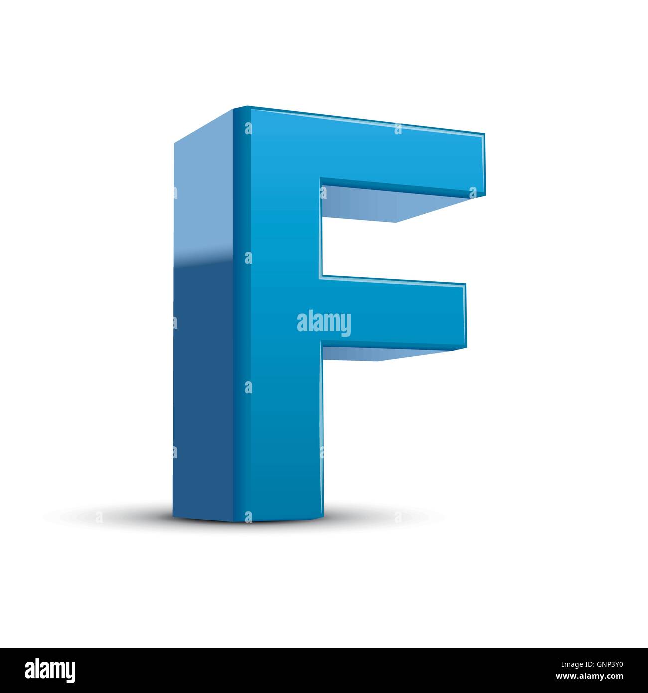 3D image blue letter F isolated on white background Stock Vector Image ...