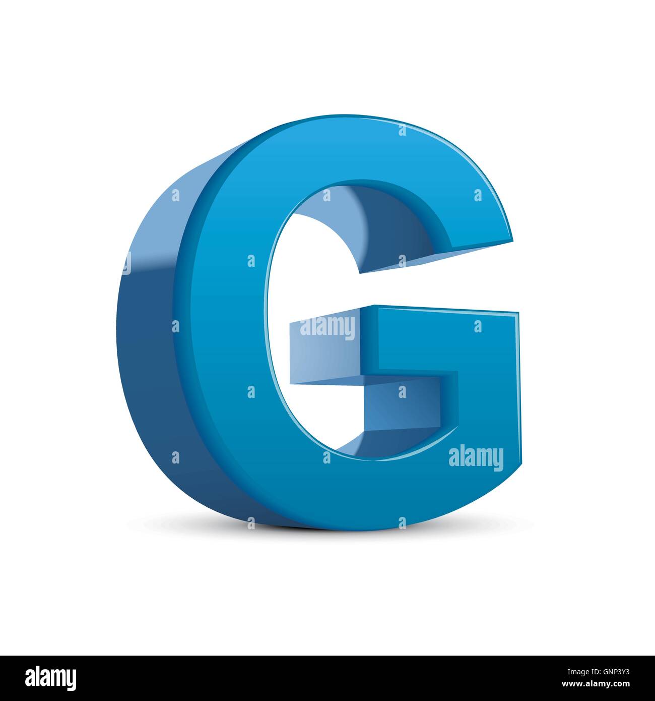 3D image blue letter G isolated on white background Stock Vector Image ...
