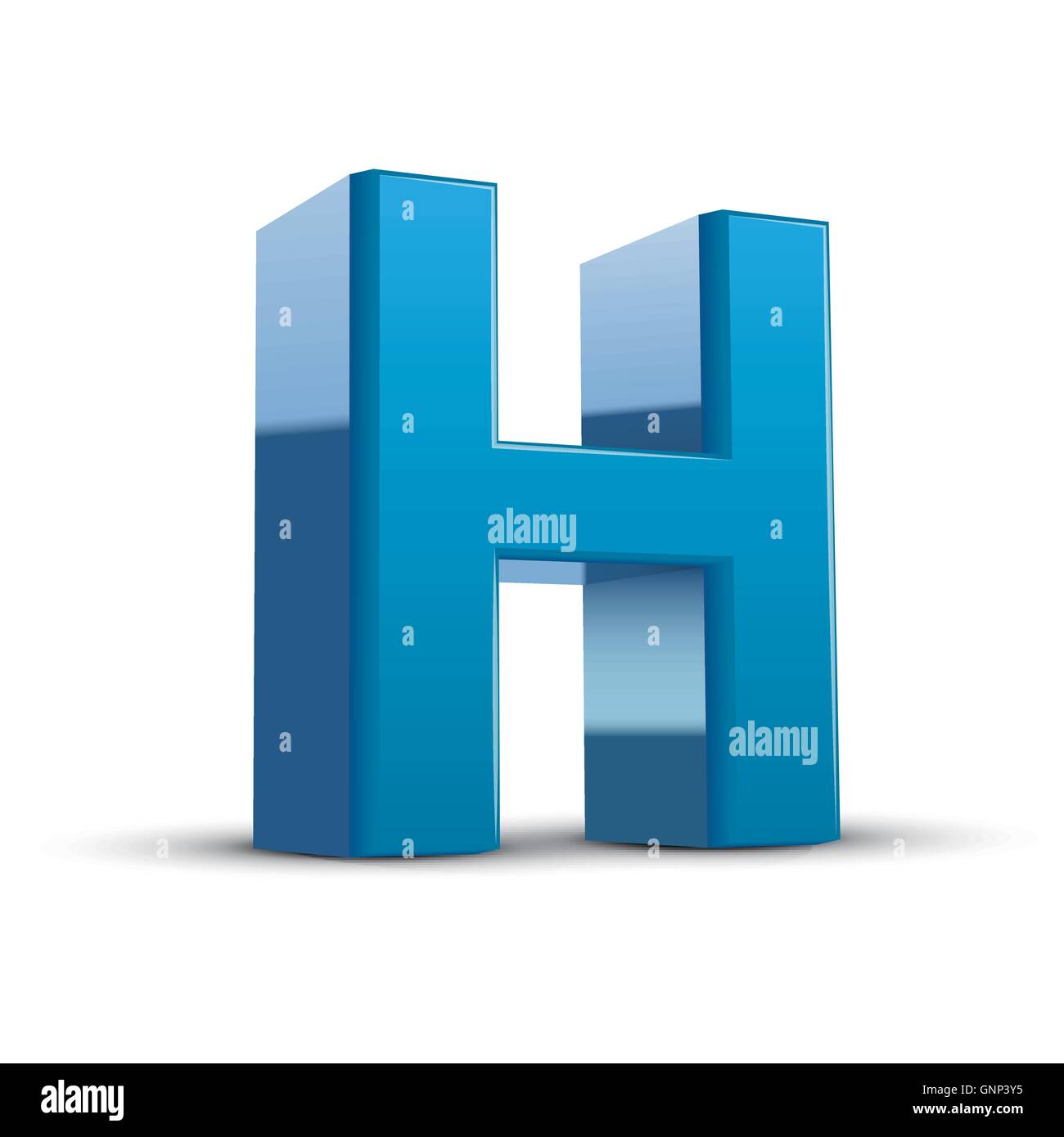 3D image blue letter H isolated on white background Stock Vector Image ...