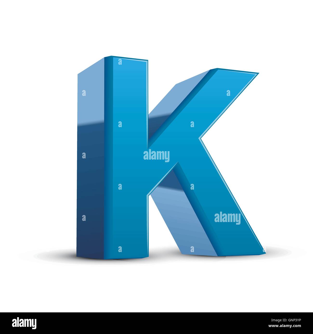 3D image blue letter K isolated on white background Stock Vector Image ...