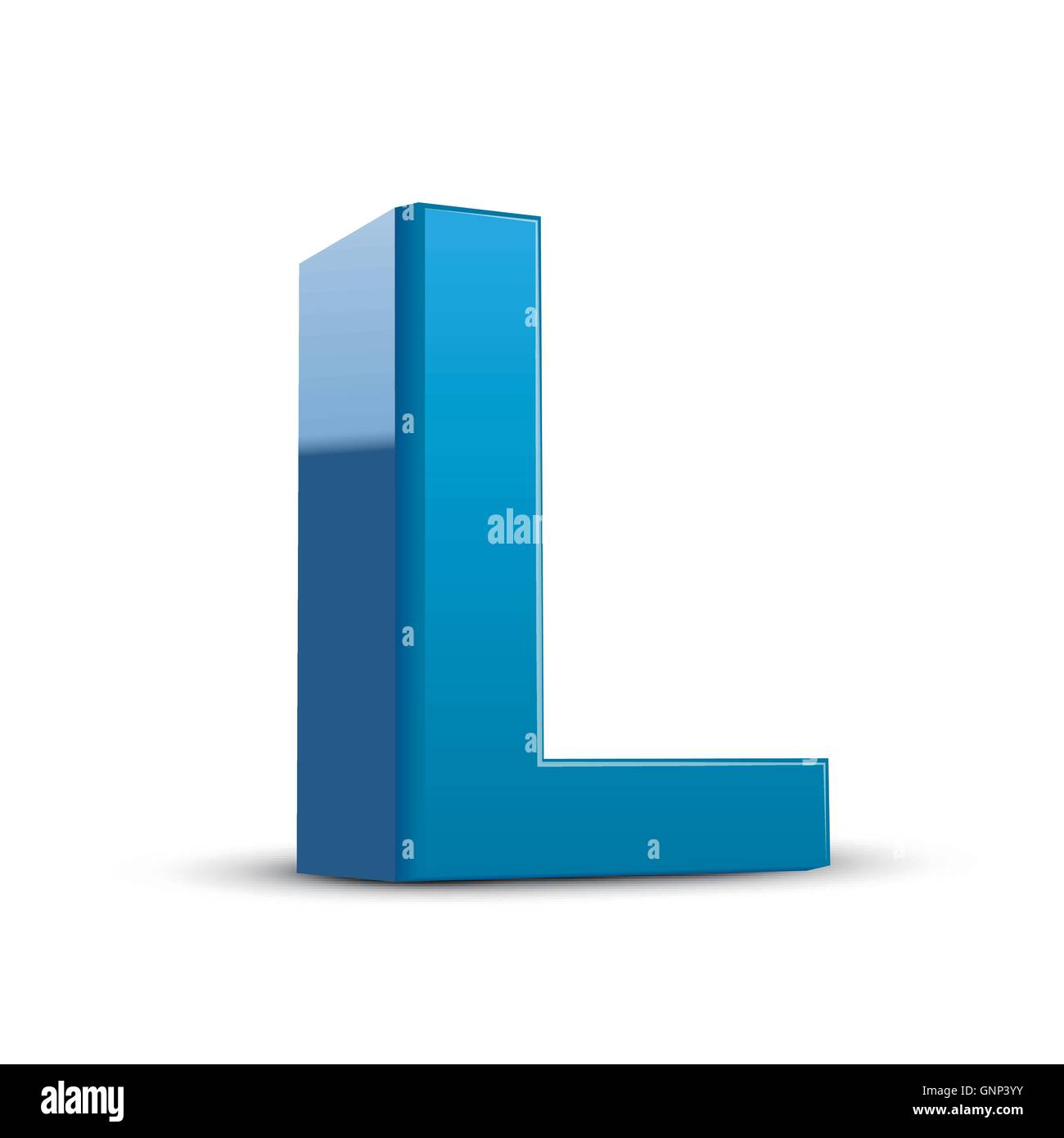 3D image blue letter L isolated on white background Stock Vector Image ...