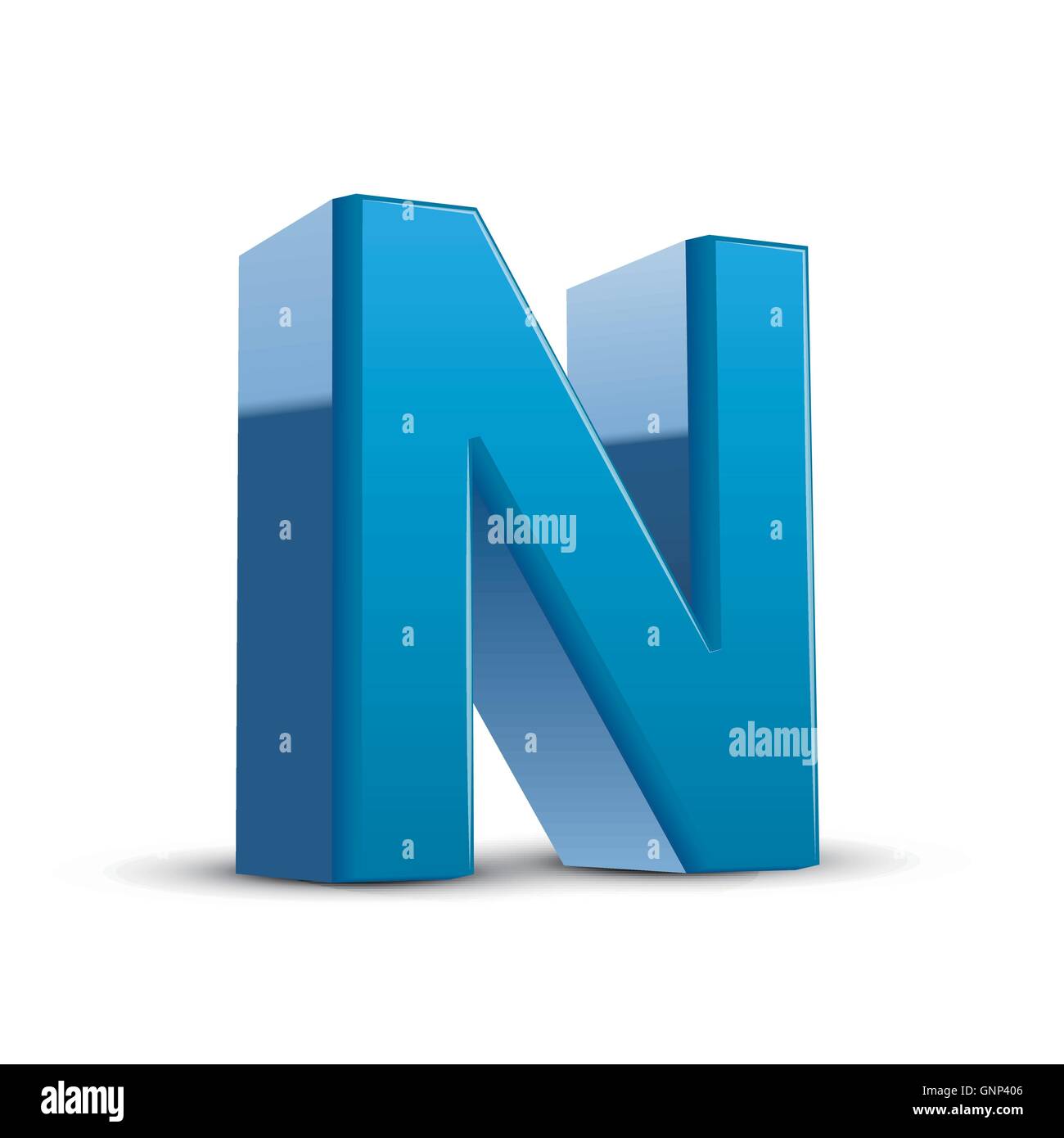 3D image blue letter N isolated on white background Stock Vector Image ...