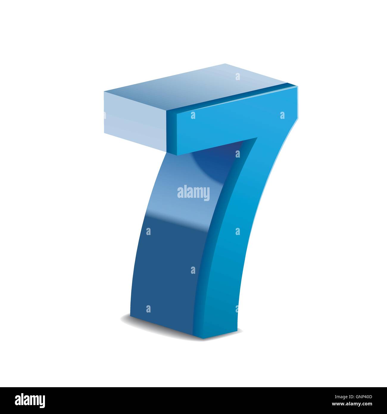 3D image shiny blue number 7 isolated on white background Stock Vector ...