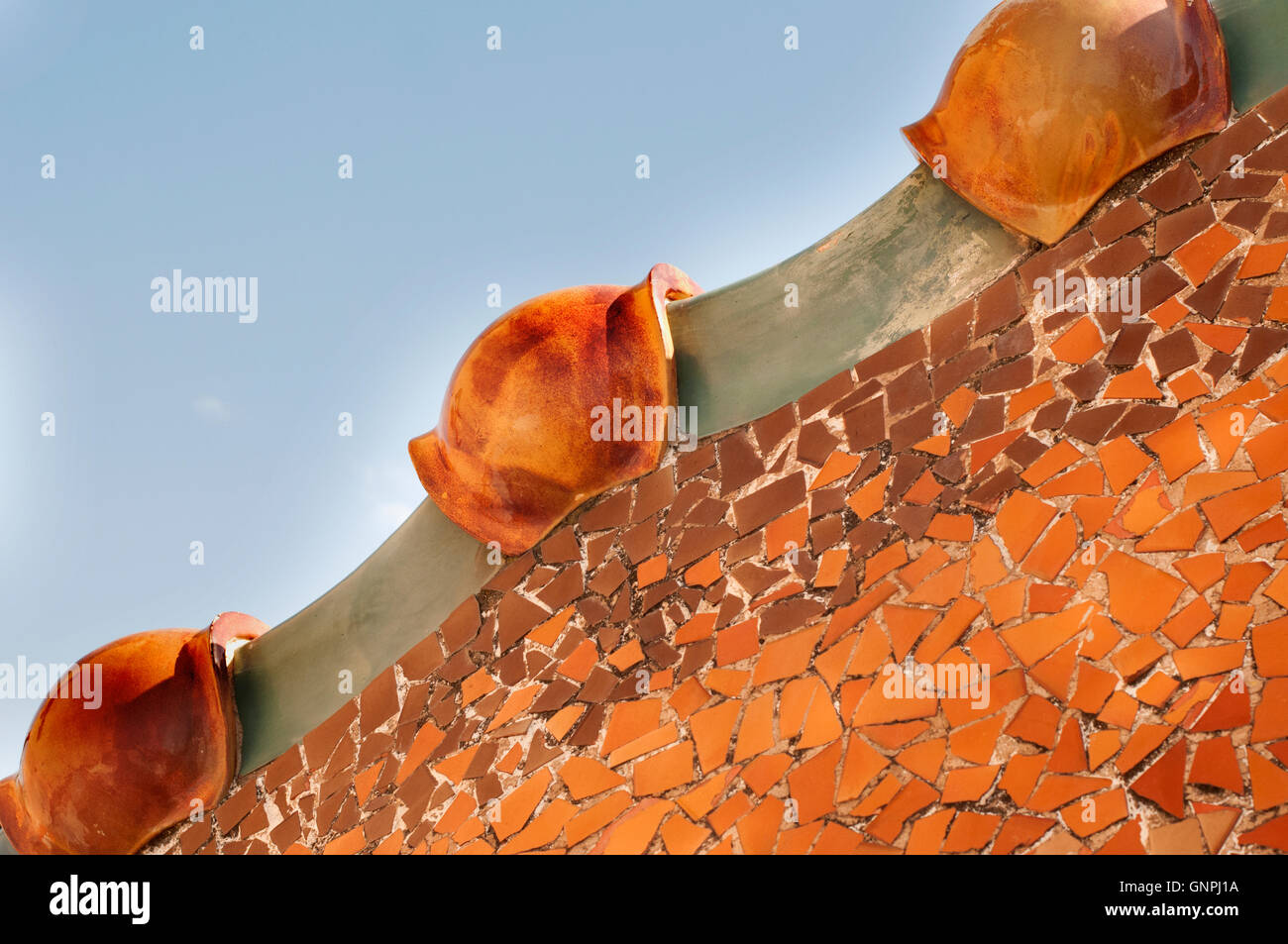 Section of the roof design at Casa Batllo, Barcelona. Designed by ...
