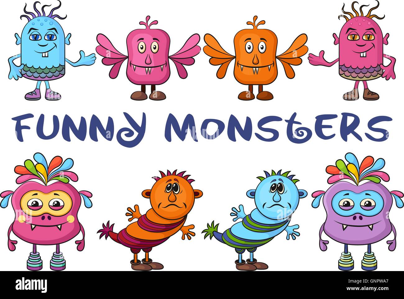 Cartoon Monsters Set Stock Vector Image & Art - Alamy