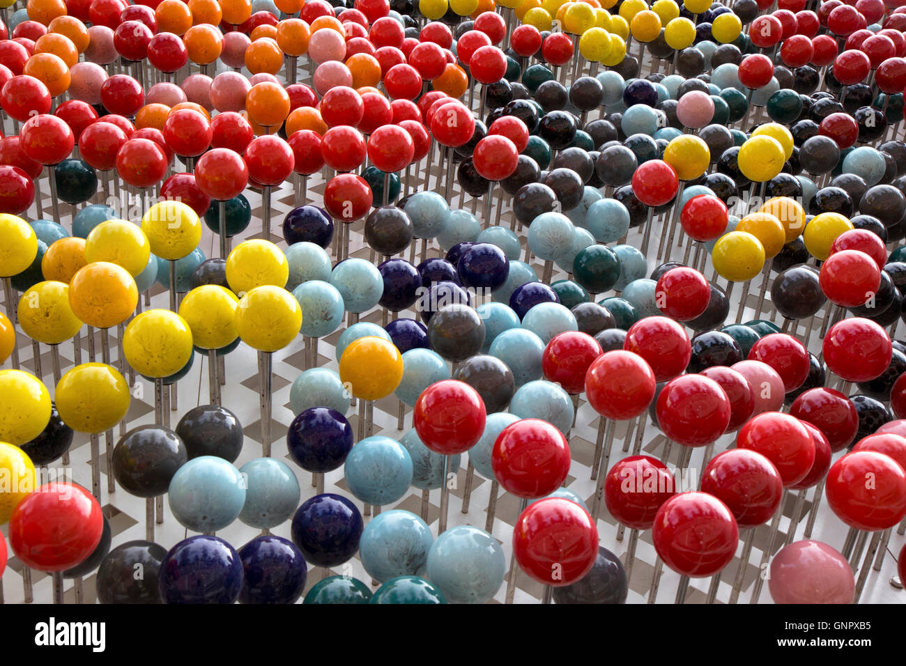 Multiple large pins with coloured ball heads Stock Photo - Alamy