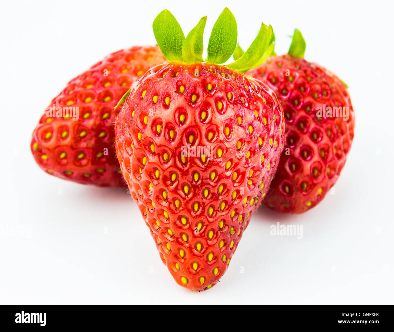 Strawberry closeup isolated on white Stock Photo - Alamy