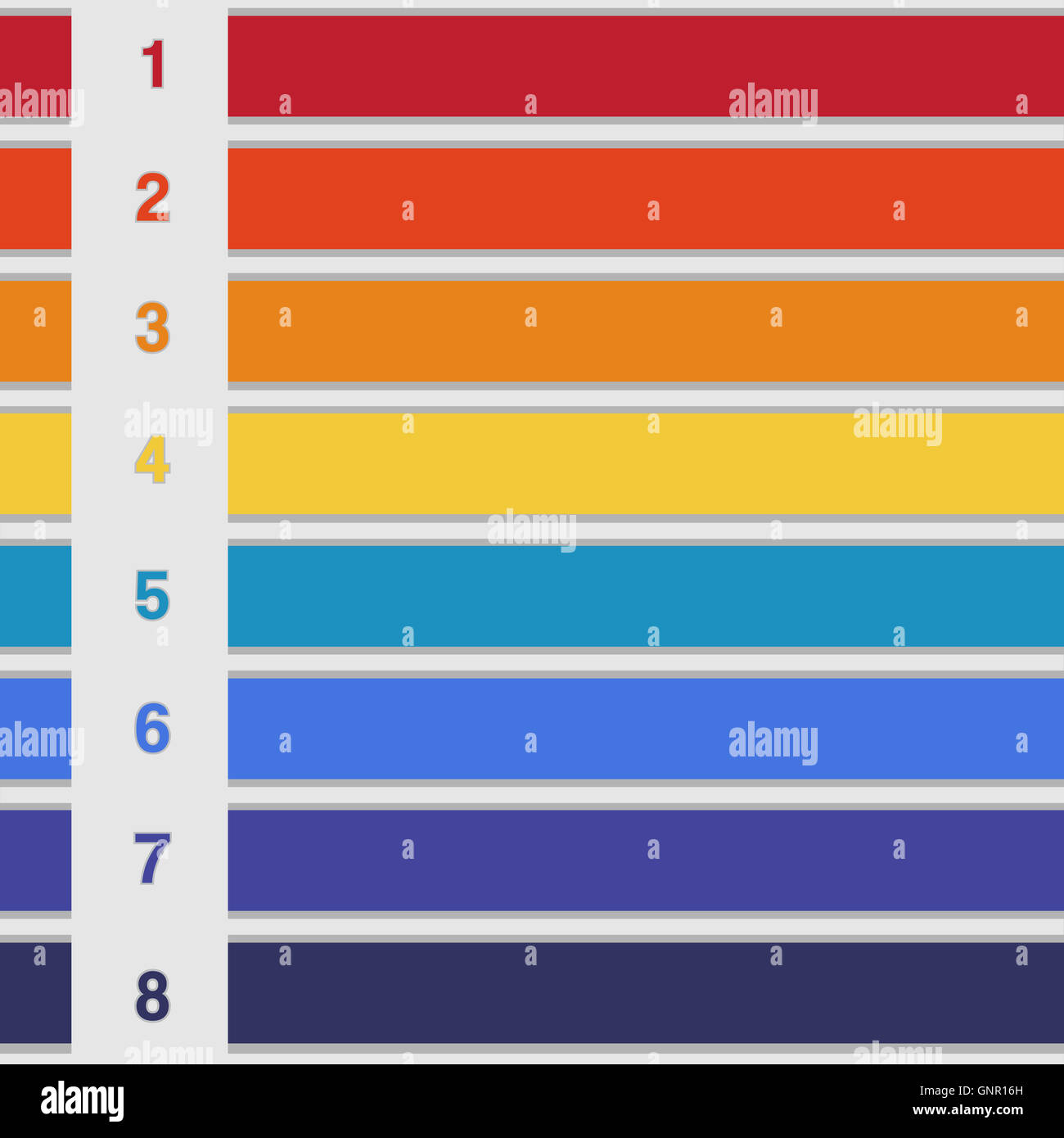 Color strips, infographics template with text areas on eight positions ...