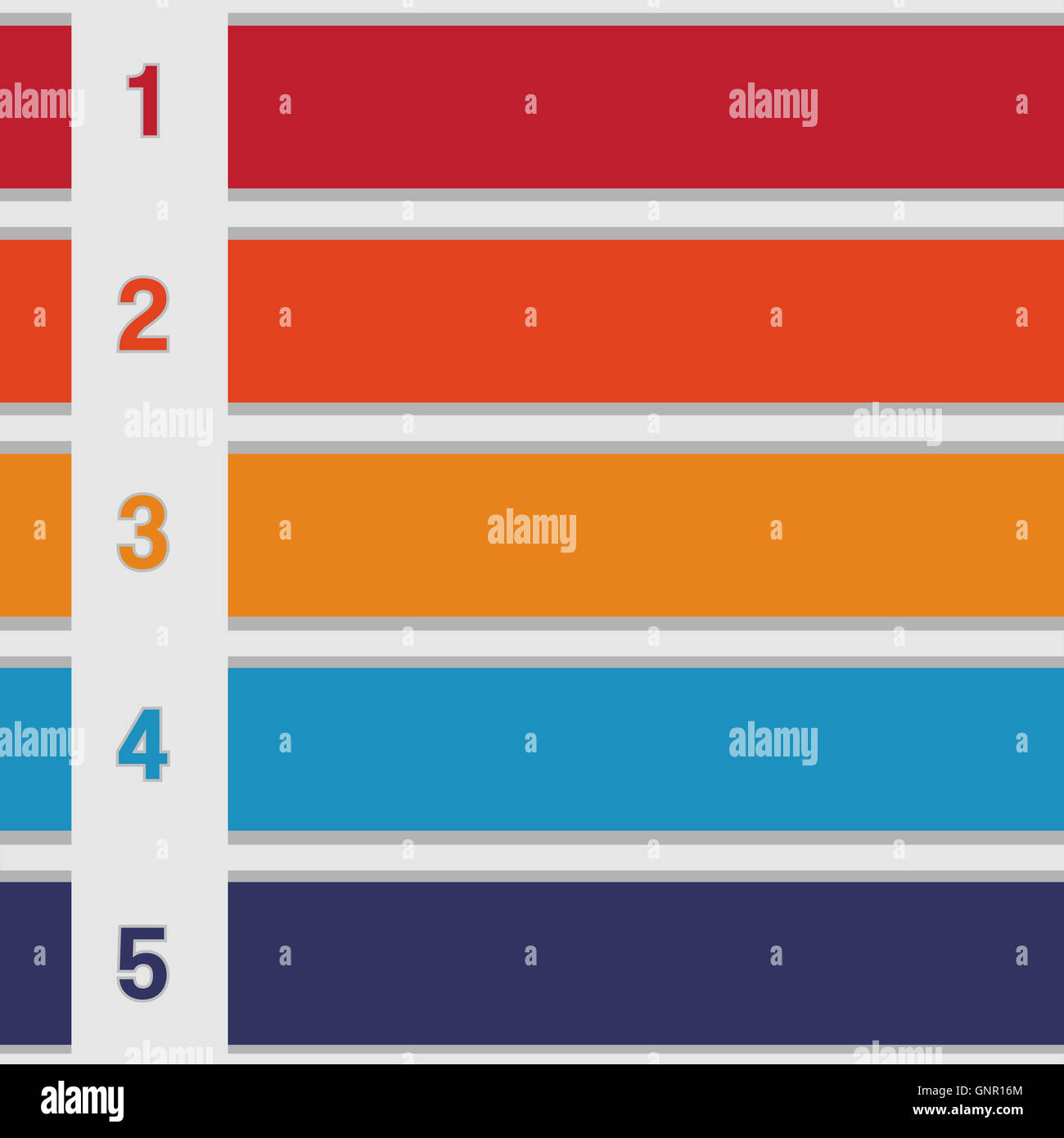 Color strips, infographics template with text areas on five positions ...